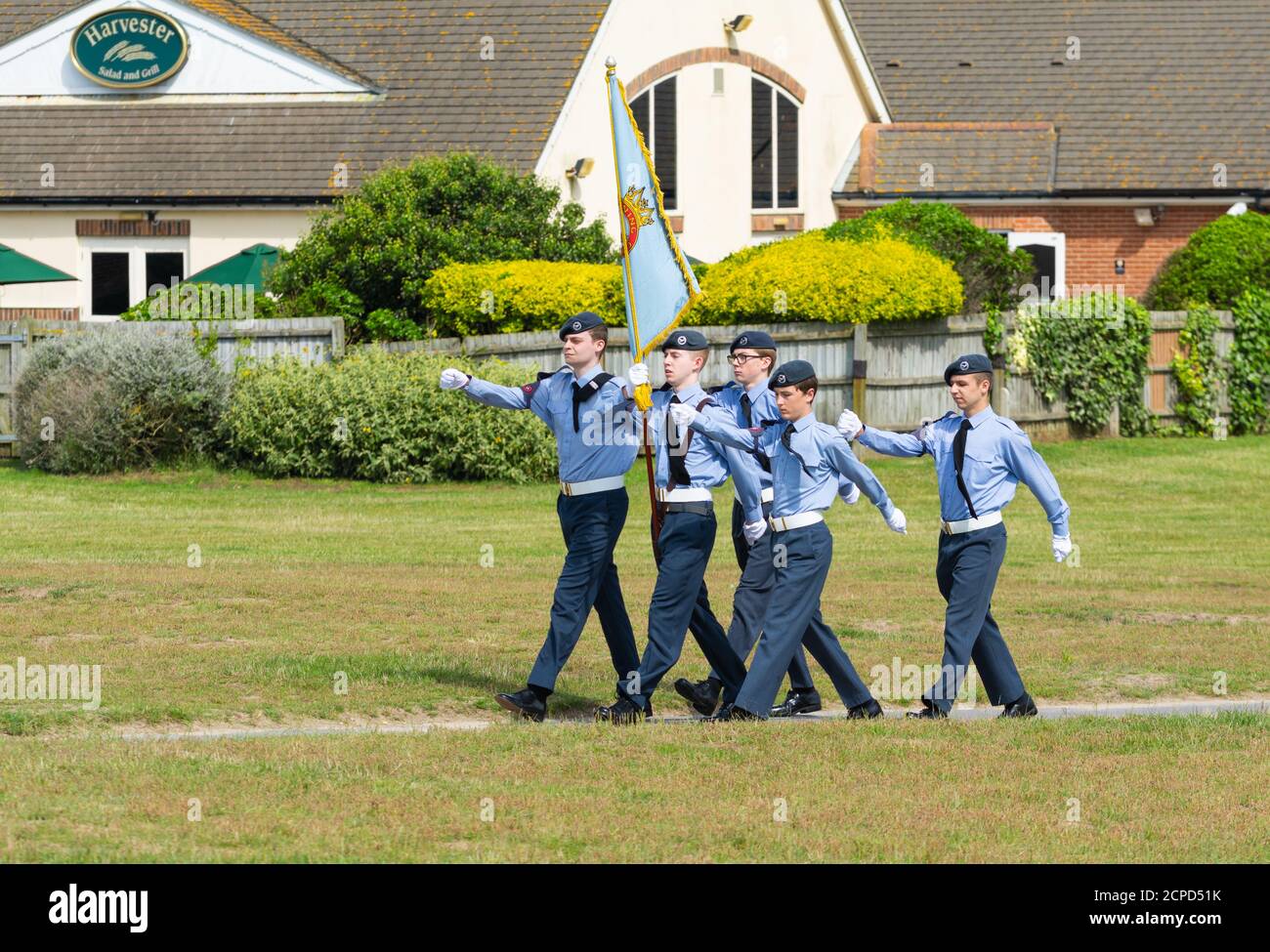 Young military cadets marching at Armed Forces Day in 2016 in ...