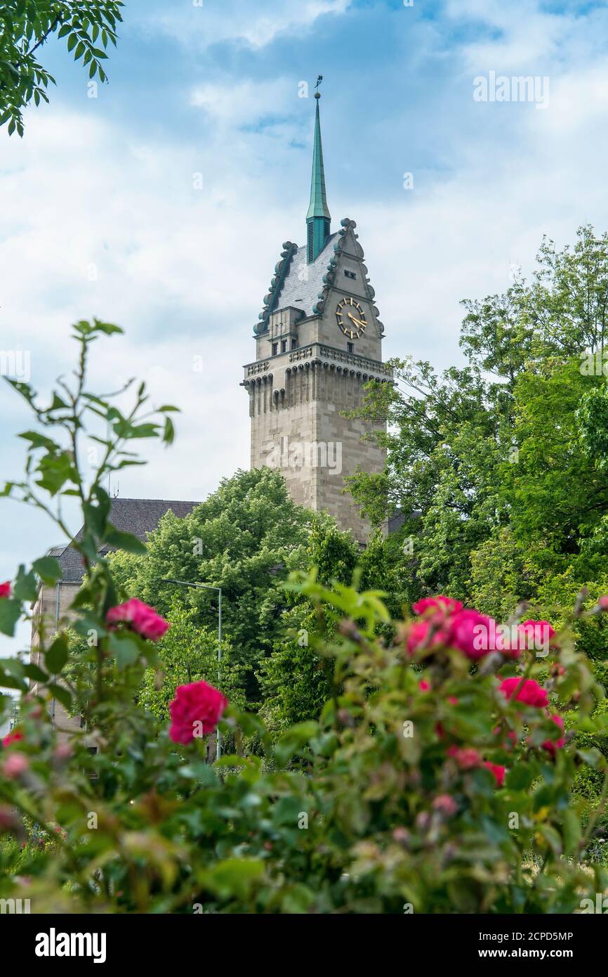 Duisburg, Burgplatz, historic old town, town hall tower Stock Photo - Alamy