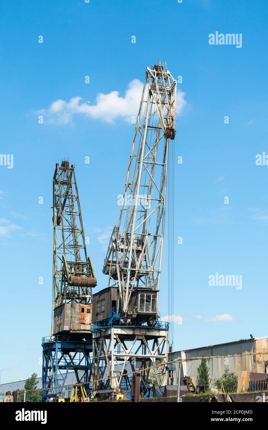 Duisburg, largest inland port in the world, loading cranes Stock Photo ...