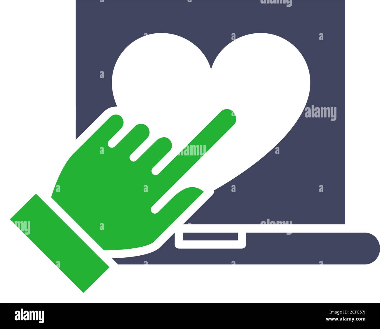 Laptop with heart and hand cursor colored icon. Customer satisfaction ...