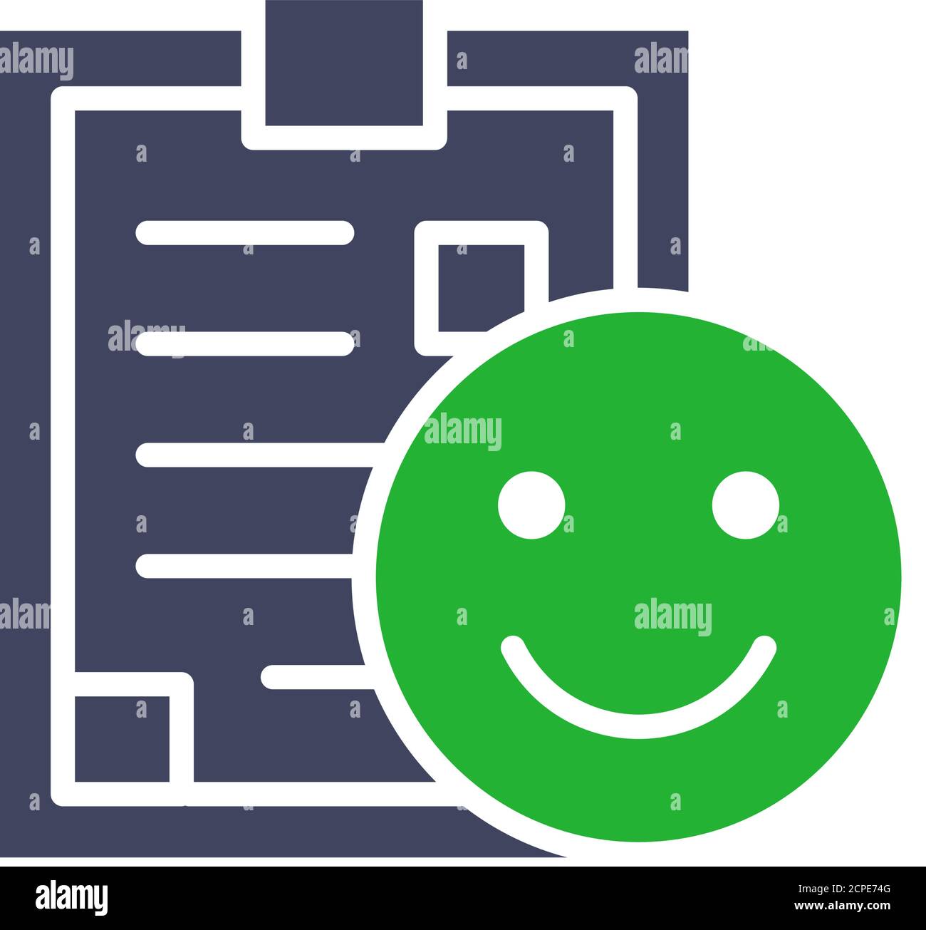 Document with happy face colored icon. Profile for charity, like ...