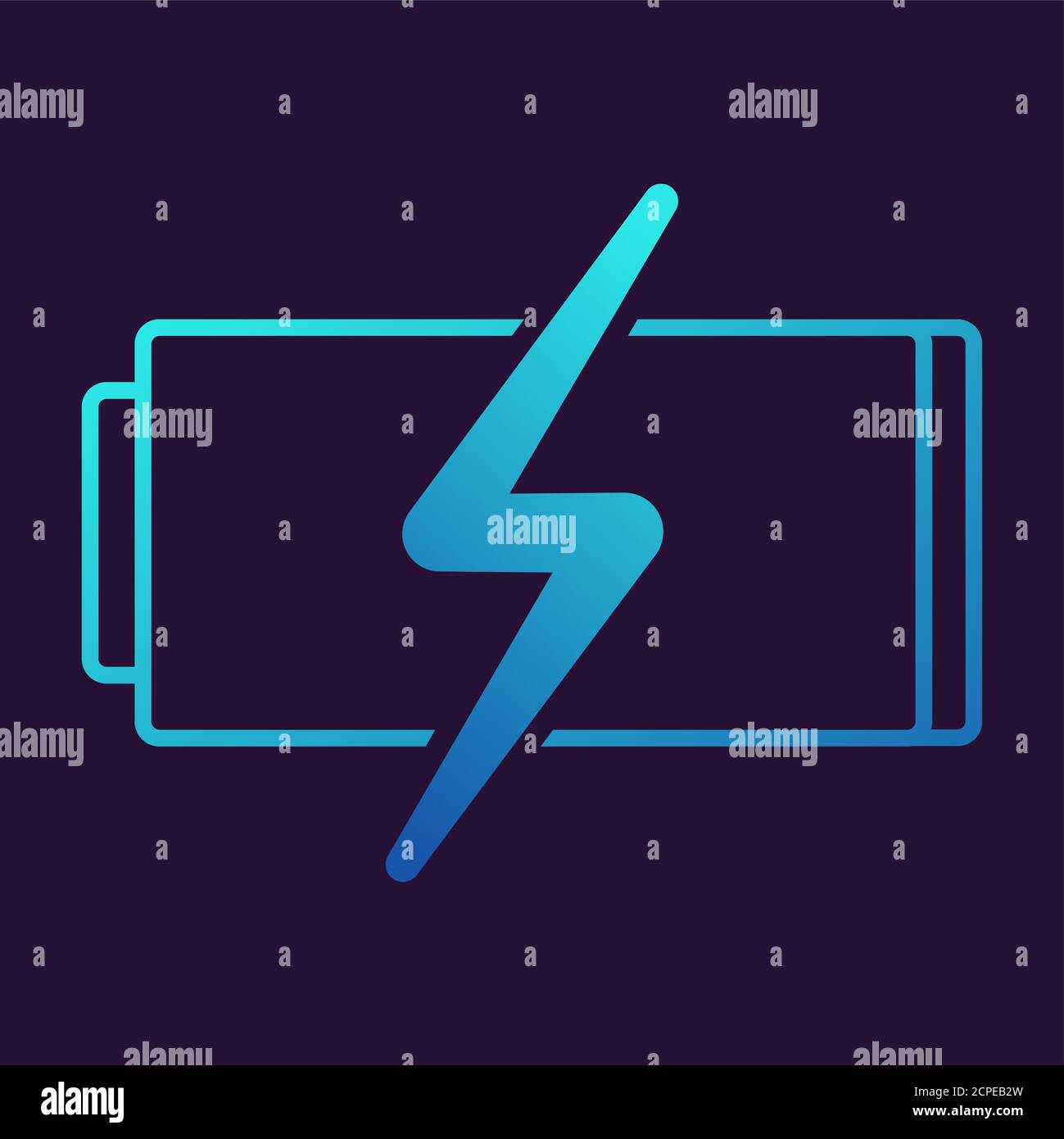 Battery icon.Charged electricity symbol.Flat vector line art gradient ...