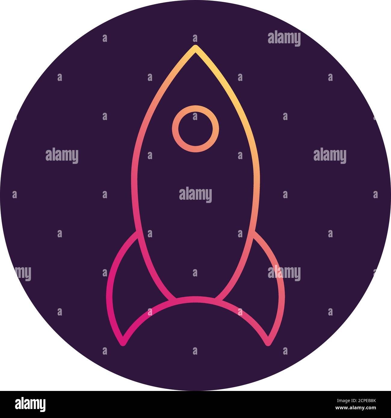 Spaceship rocket icon. Flat line art vector Stock Vector Image & Art ...