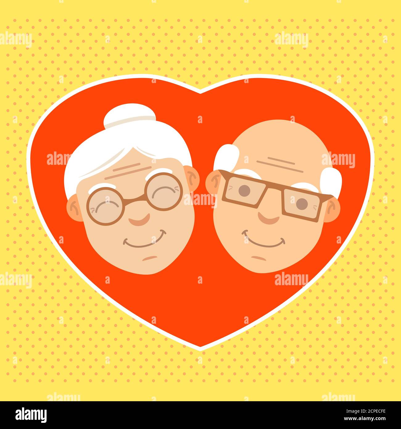 Happy grandparents day heart.Greeting card.Festive banner.Grandfather ...