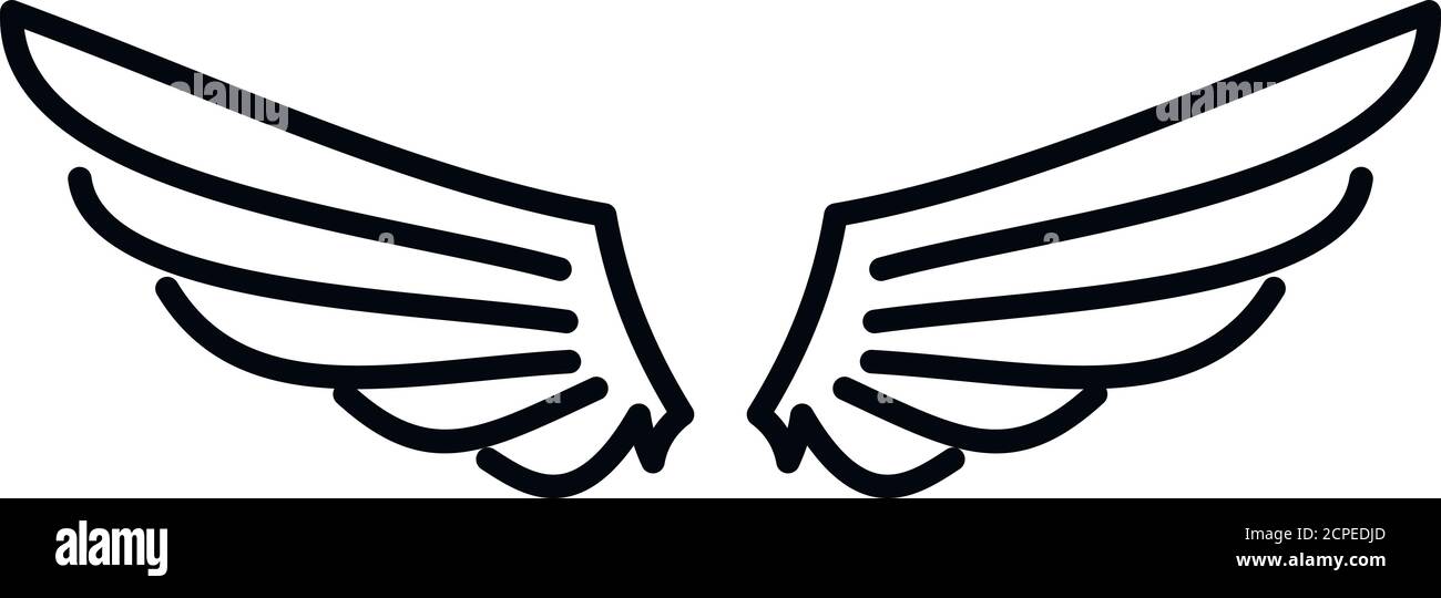 Retro wings icon. Outline retro wings vector icon for web design ...