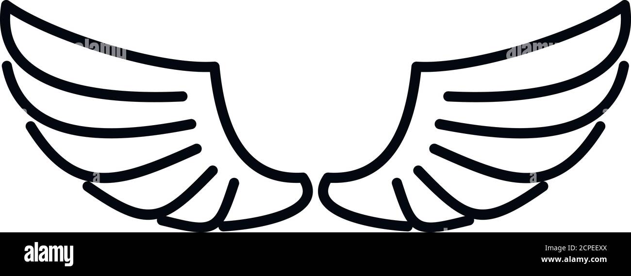 Feather wings icon. Outline feather wings vector icon for web design ...