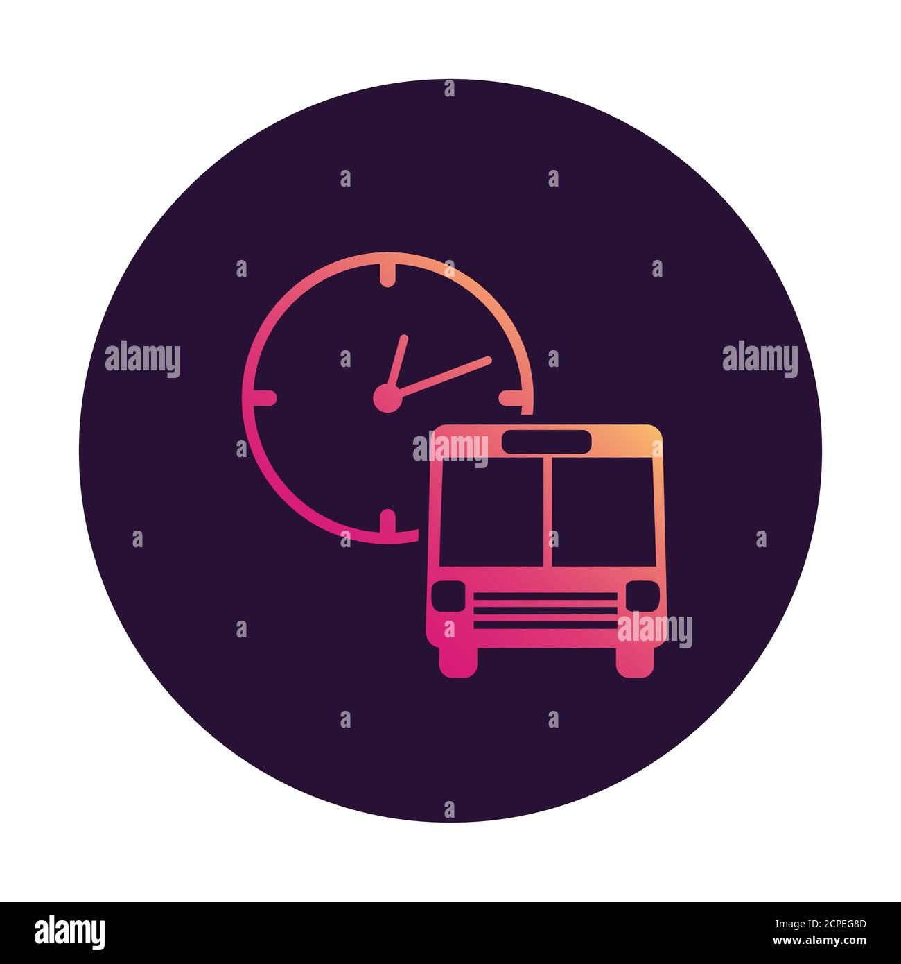 Public transport application icon. Bus icon clock face.Transport ...