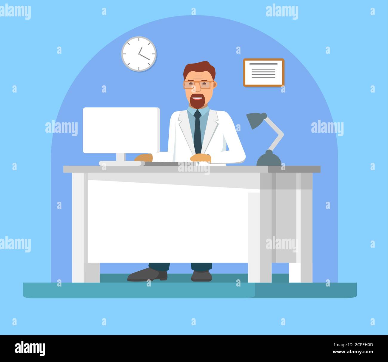 Cartoon Doctor Computer Desk High Resolution Stock Photography and ...