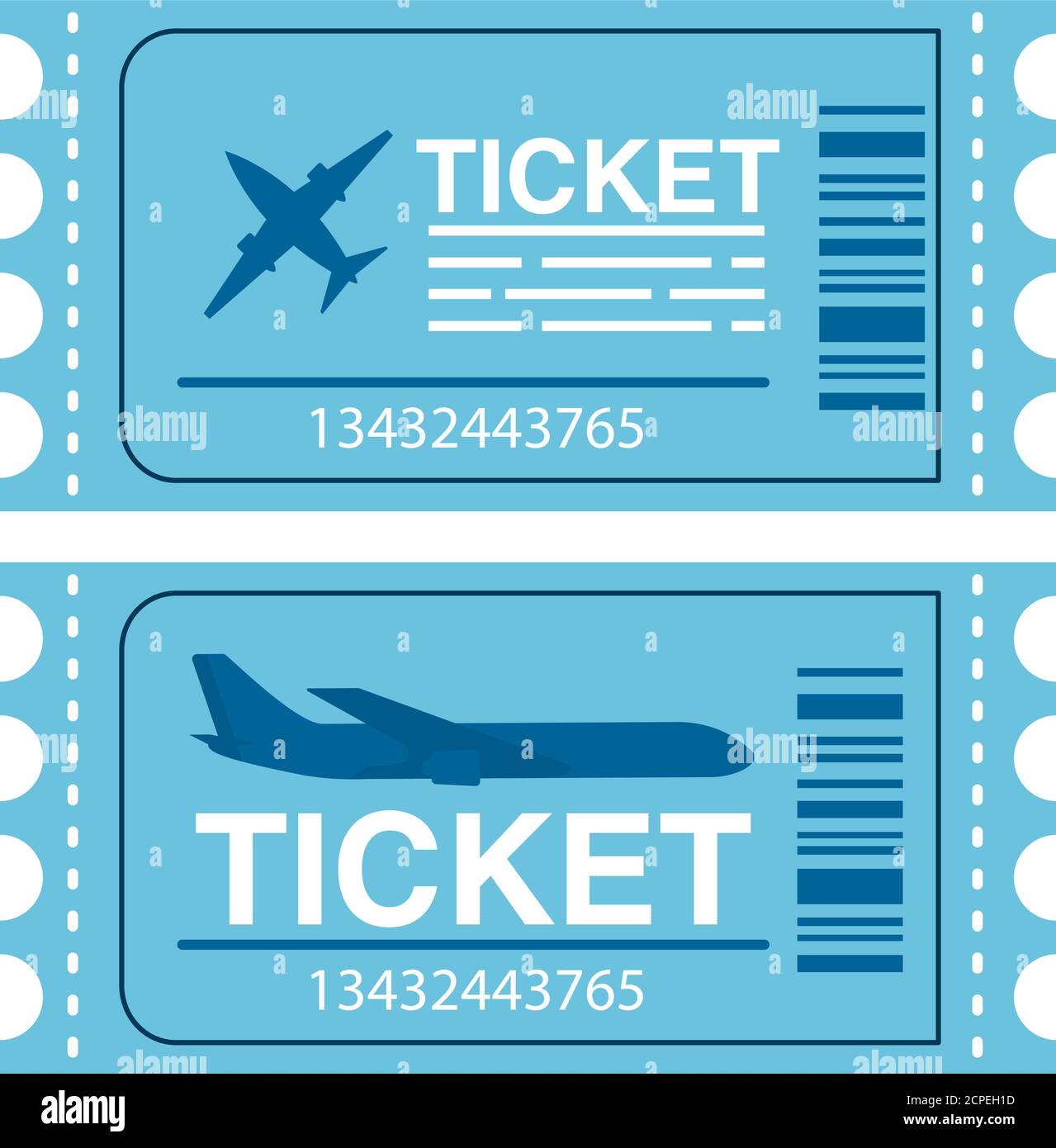 Airline ticket. Flat vector. Passenger plane tickets Stock Vector Image ...