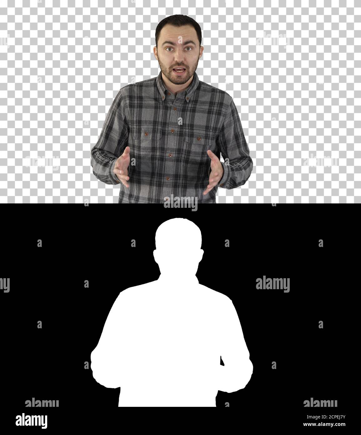 Man in casual walking and talking to the camera, Alpha Channel Stock ...