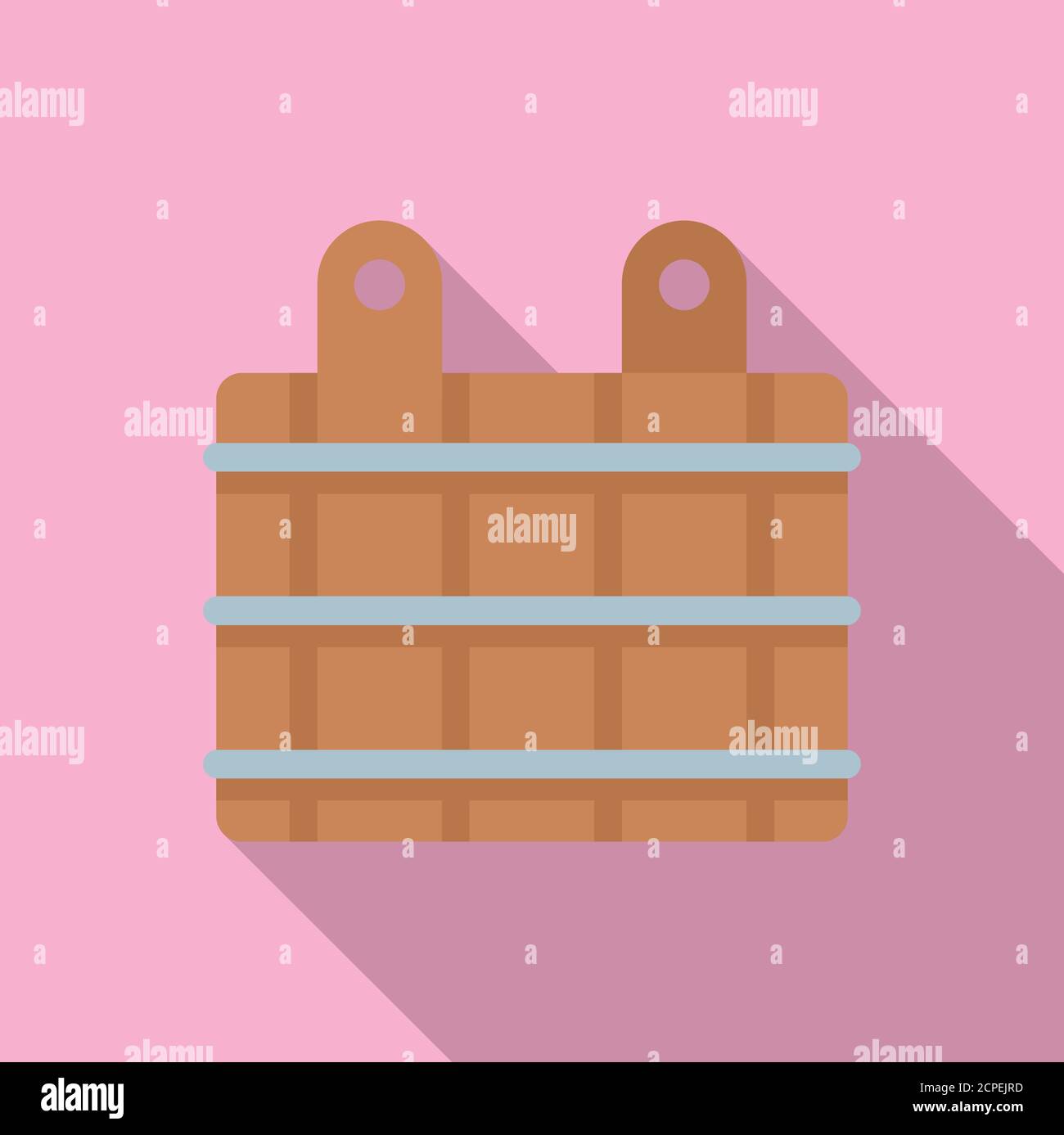 Sauna wood steel bucket icon. Flat illustration of sauna wood steel ...