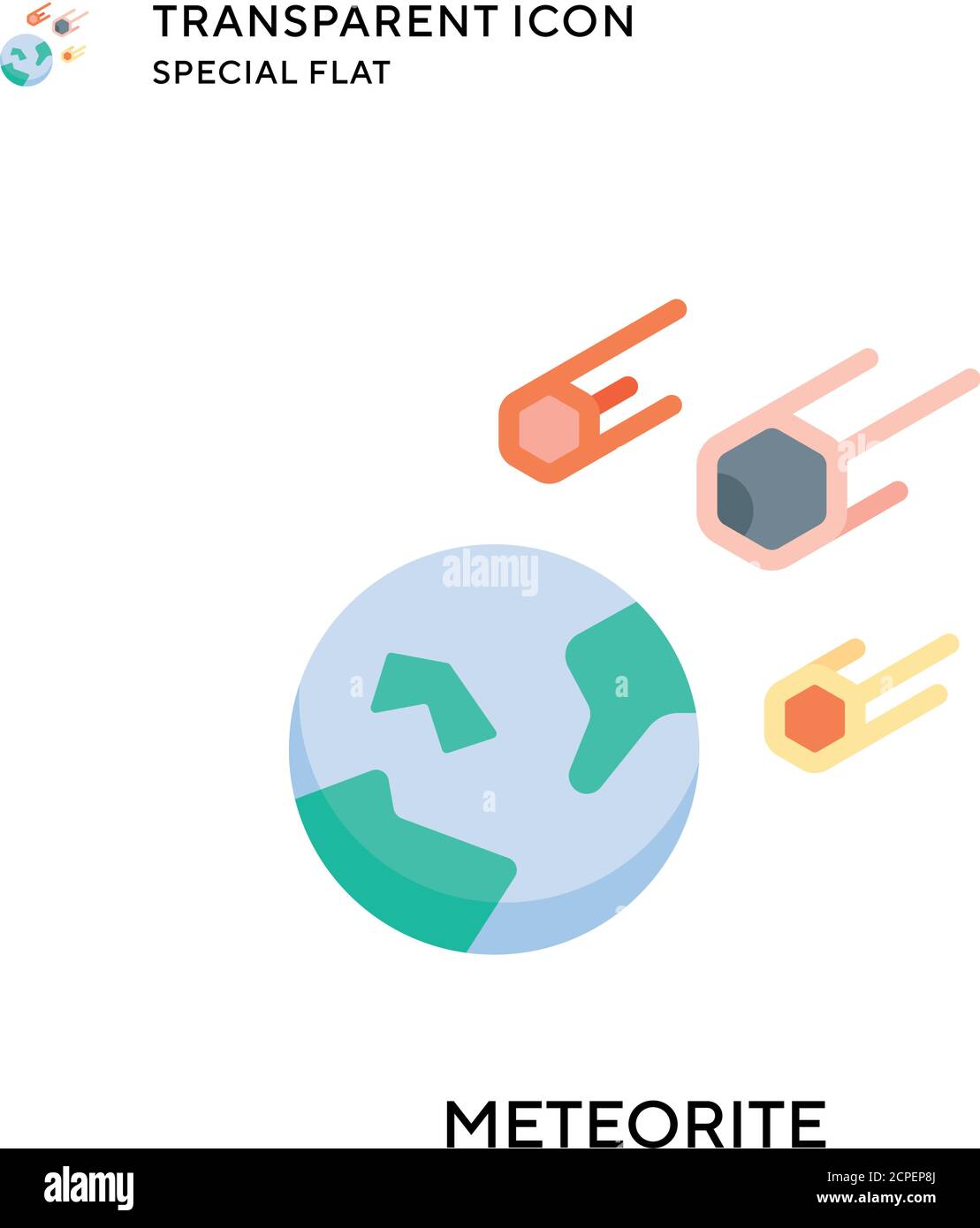 Meteorite vector icon. Flat style illustration. EPS 10 vector Stock ...