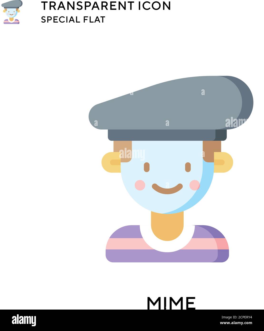 Mime vector icon. Flat style illustration. EPS 10 vector Stock Vector ...