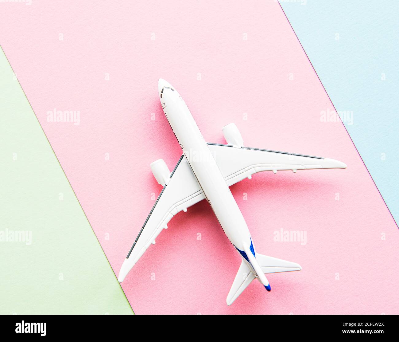 Model plane,airplane on pastel colorful background.Flat lay design ...
