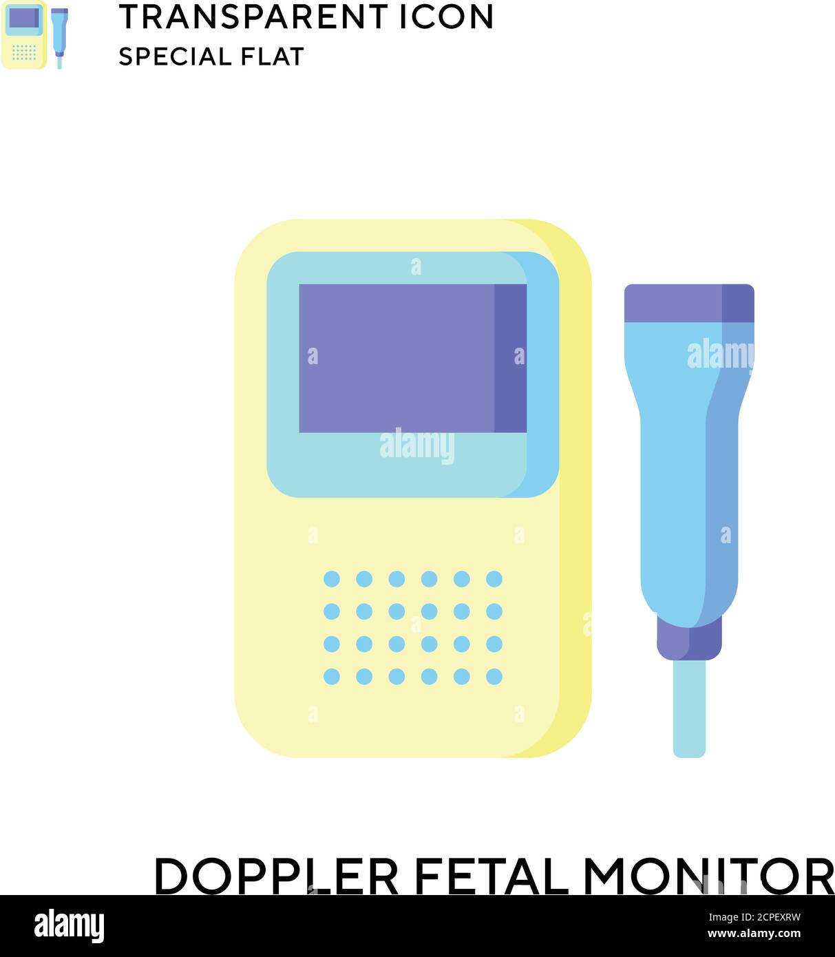 Doppler fetal monitor vector icon. Flat style illustration. EPS 10 ...