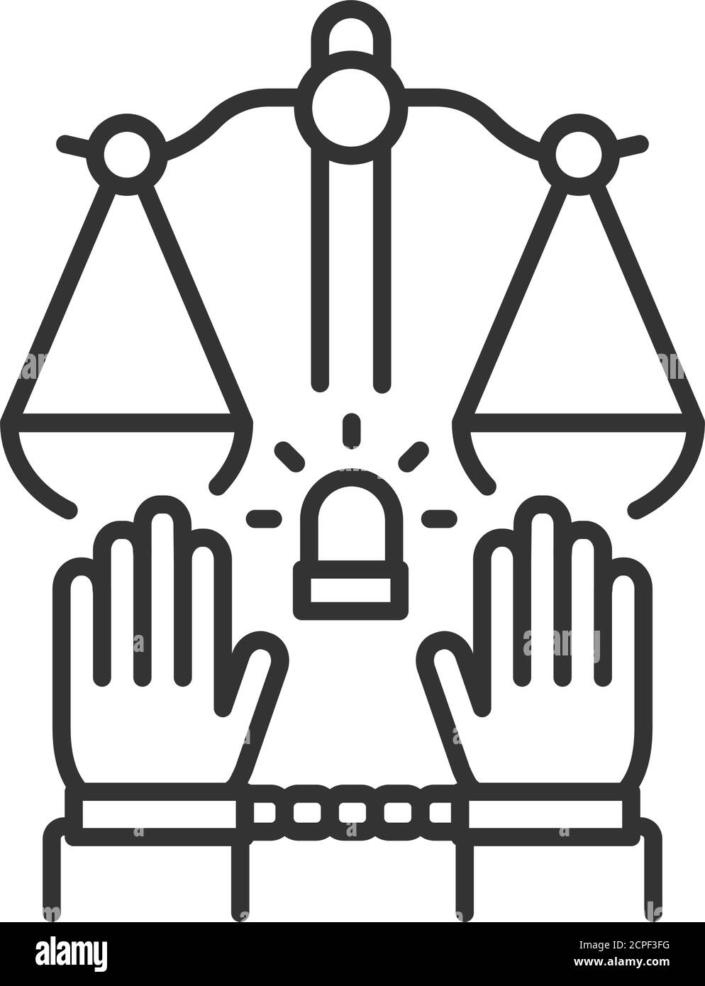 Crime line black icon. Convicted man in handcuffs concept. Social ...