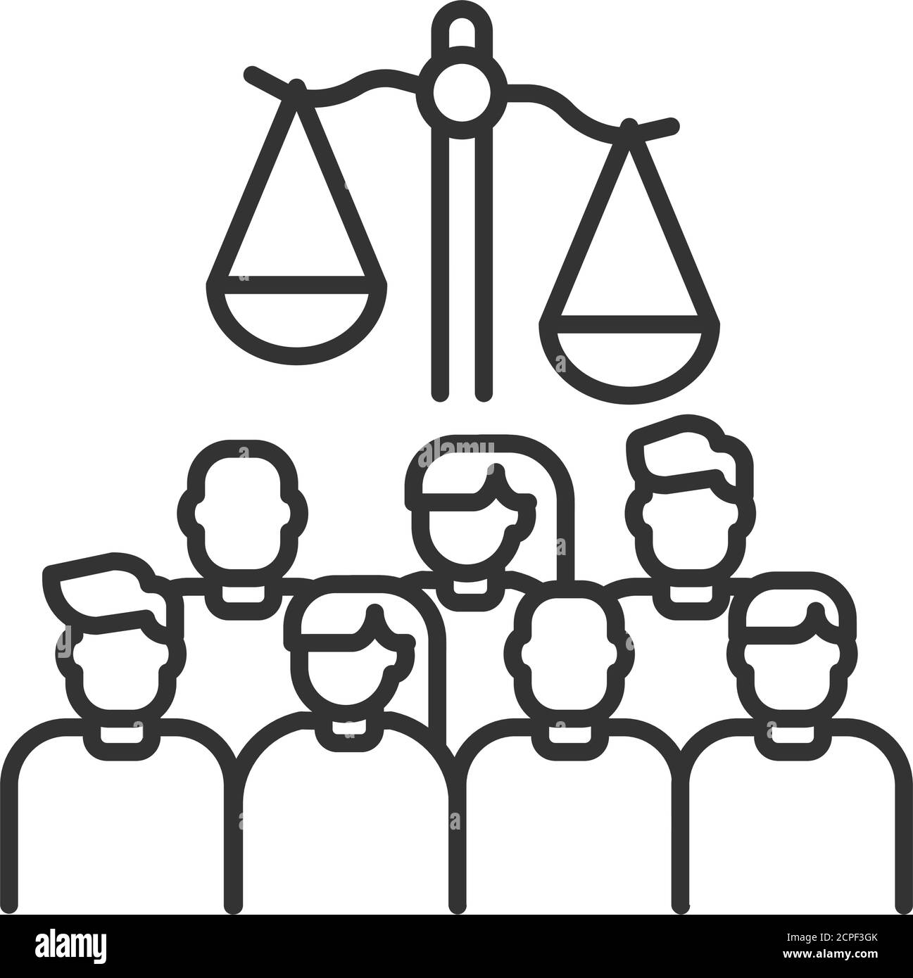 Inequality black line icon. Discrimination. Social problem concept ...