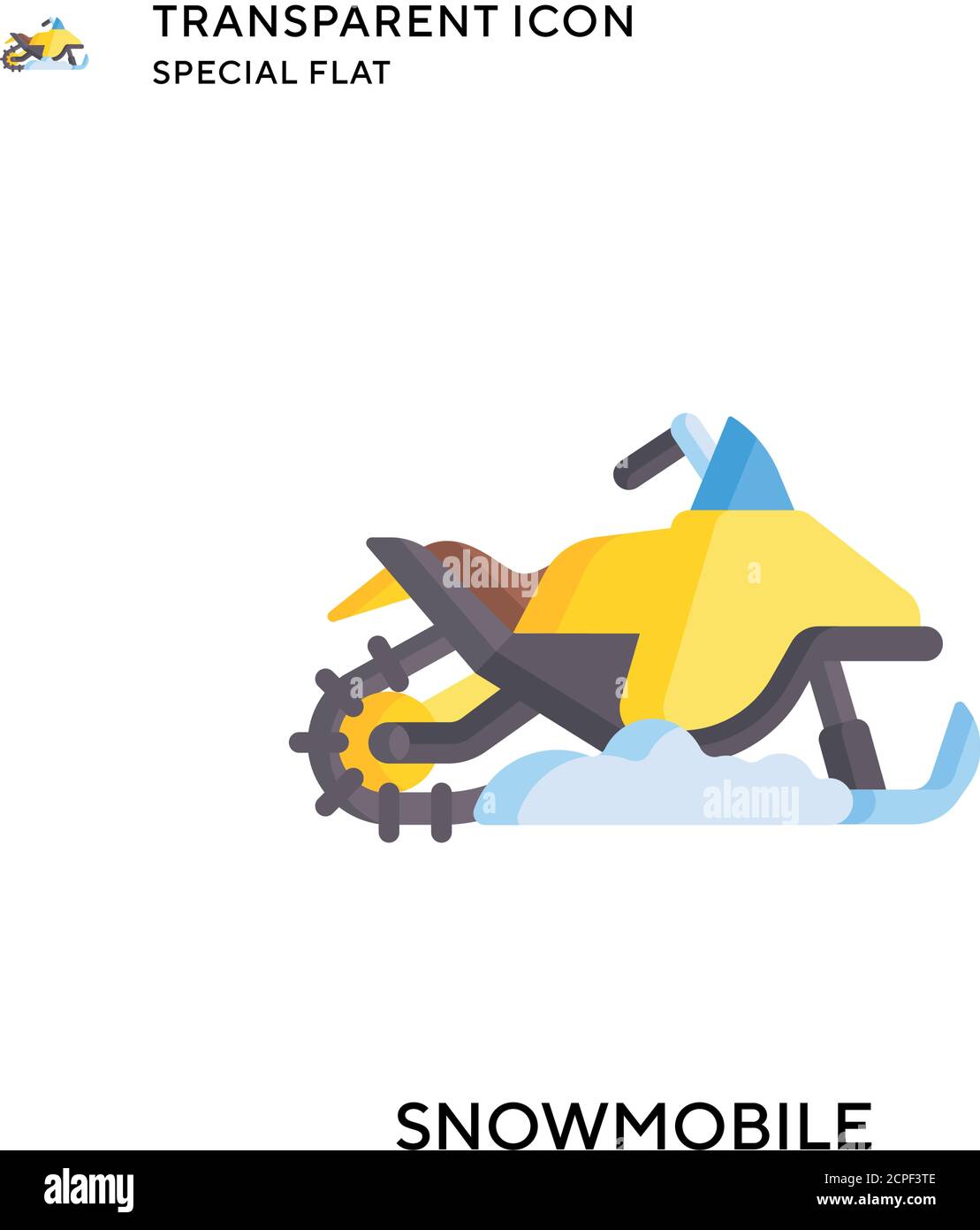 Snowmobile vector icon. Flat style illustration. EPS 10 vector Stock ...