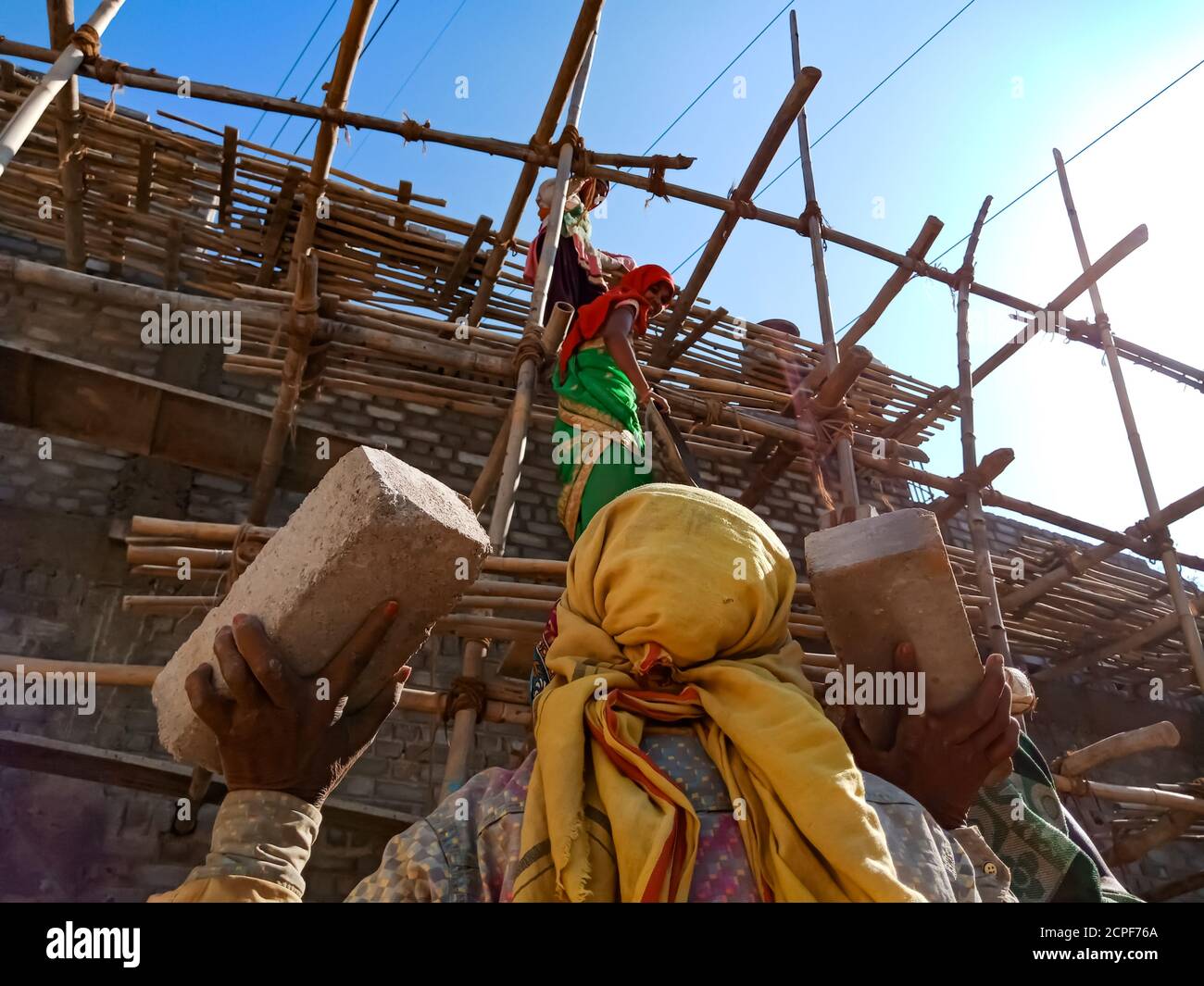 DISTRICT KATNI, INDIA - JANUARY 18, 2020: An indian village male labour ...