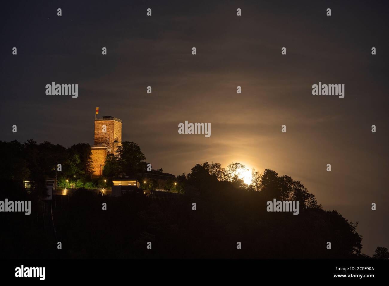 The turmberg with a full moon hi-res stock photography and images - Alamy