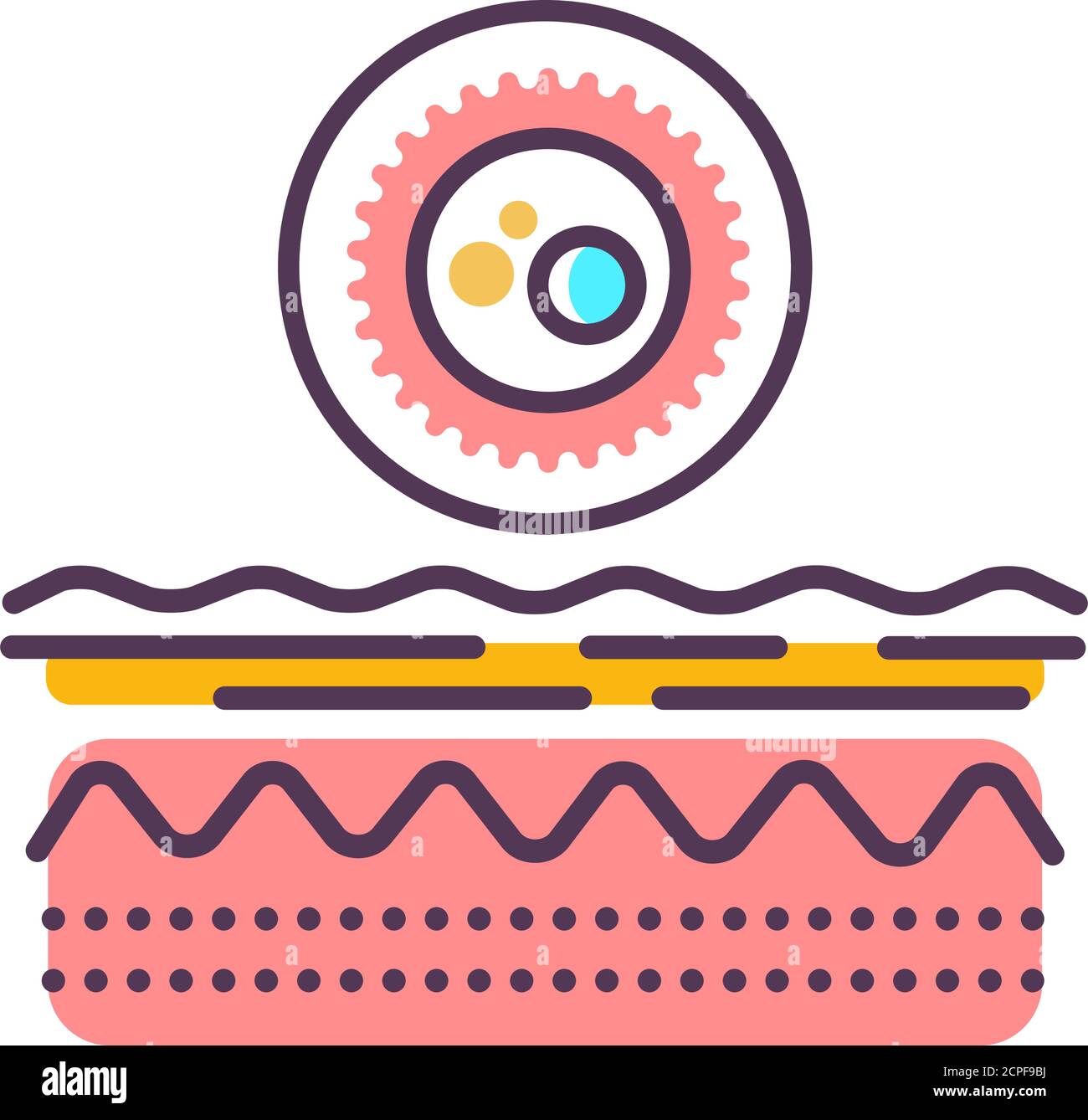 Viral skin diseases line color icon. Dermatological problems. Sign for ...