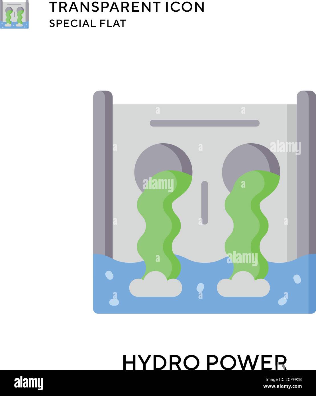 Hydro power vector icon. Flat style illustration. EPS 10 vector Stock ...