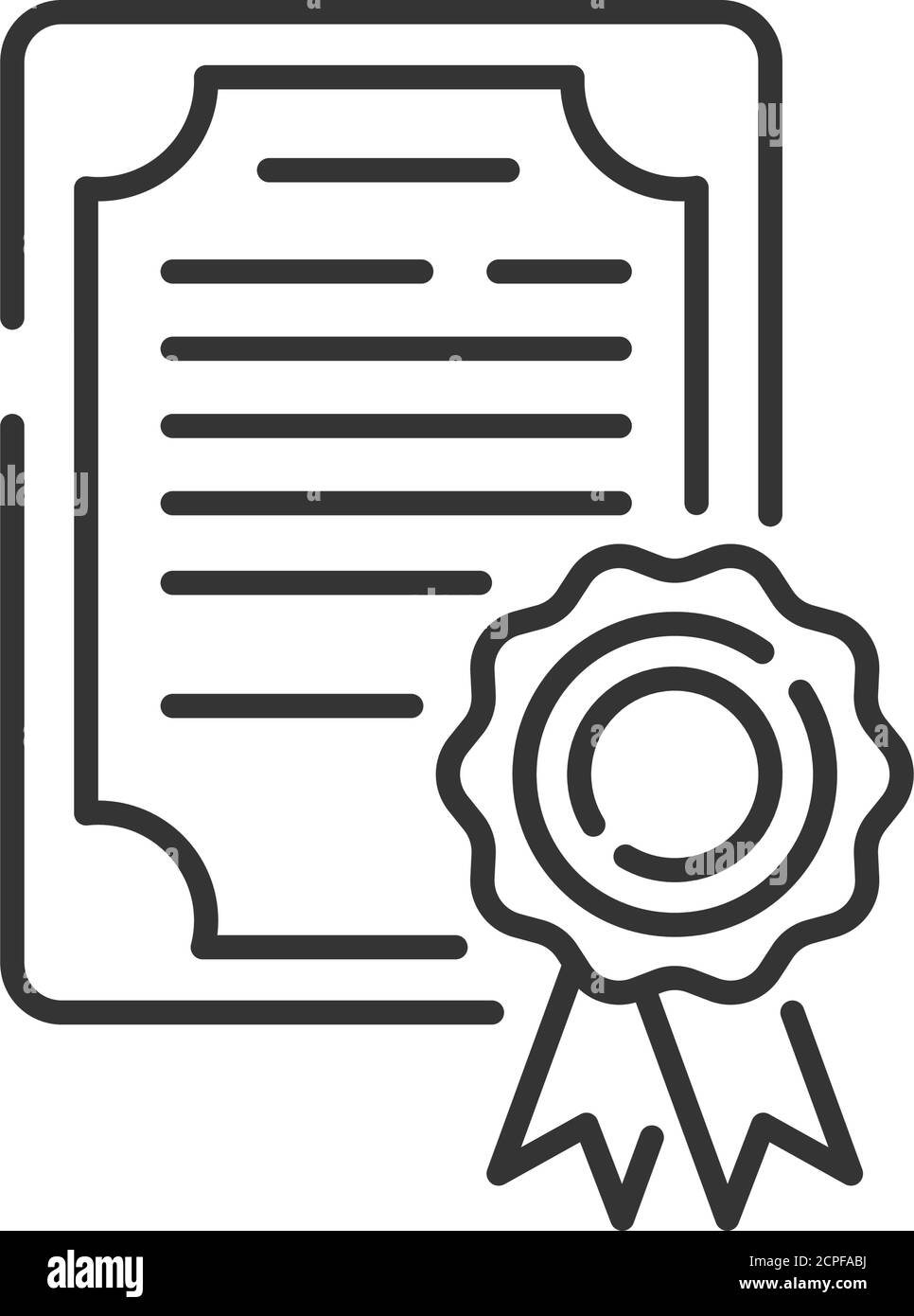 Certificate color line icon. Qualification upgrade. Graduation diploma ...