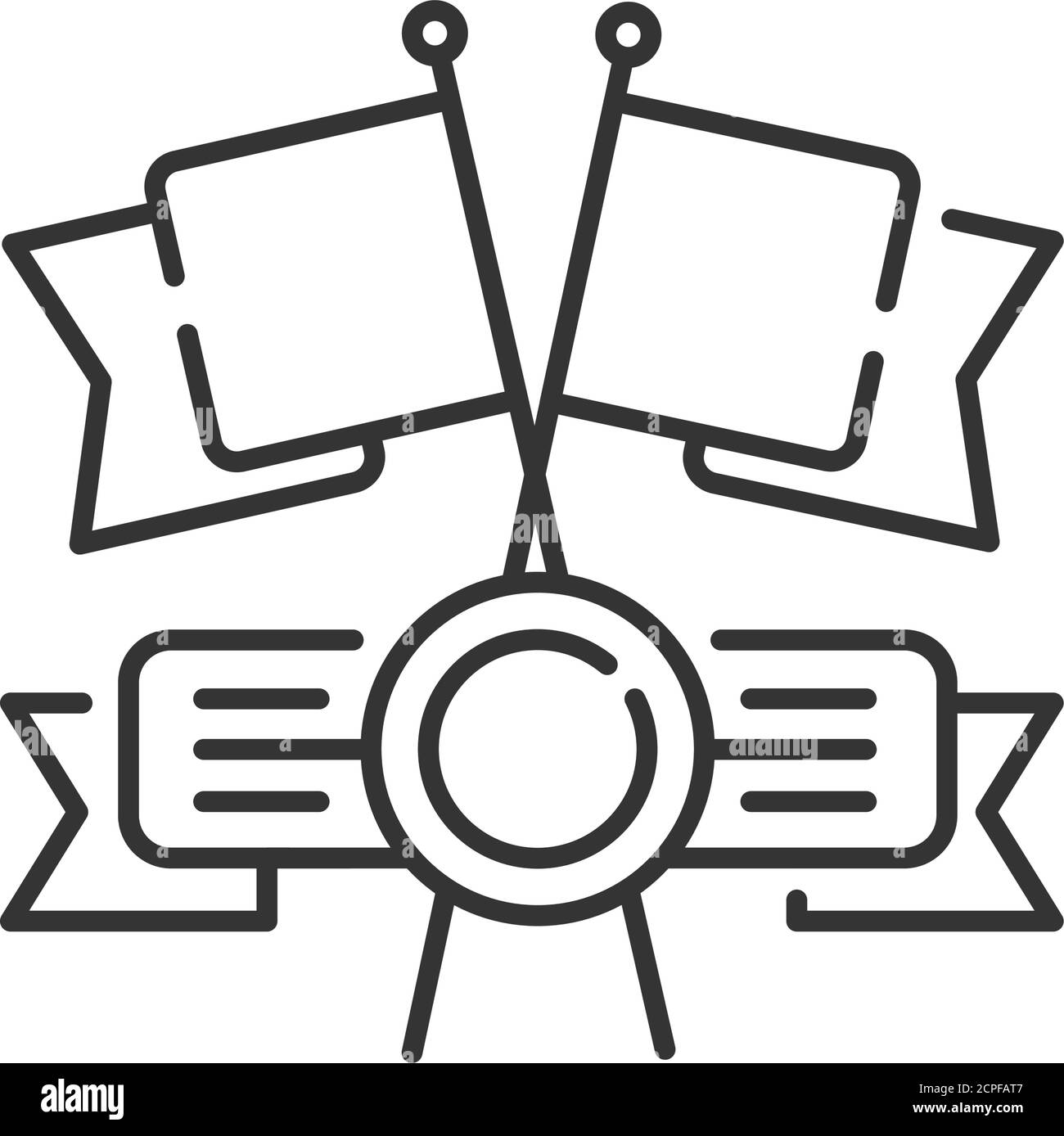 Victory flags color line icon. Championship. Goal achievement. Sign for ...