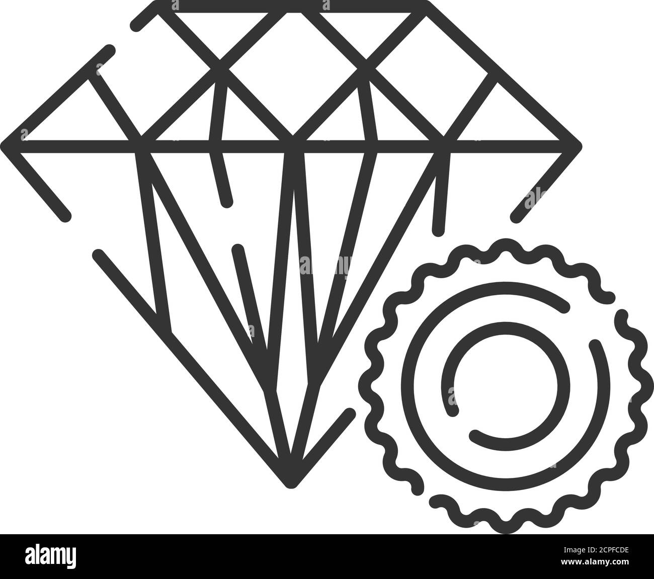 Diamond gem line color icon. Champion trophy. Jewelry concept. Sign for ...