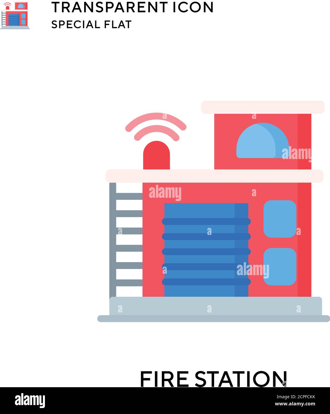 Fire station vector icon. Flat style illustration. EPS 10 vector Stock ...