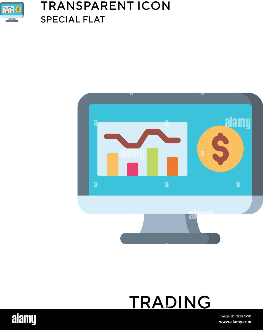 Trading vector icon. Flat style illustration. EPS 10 vector Stock ...