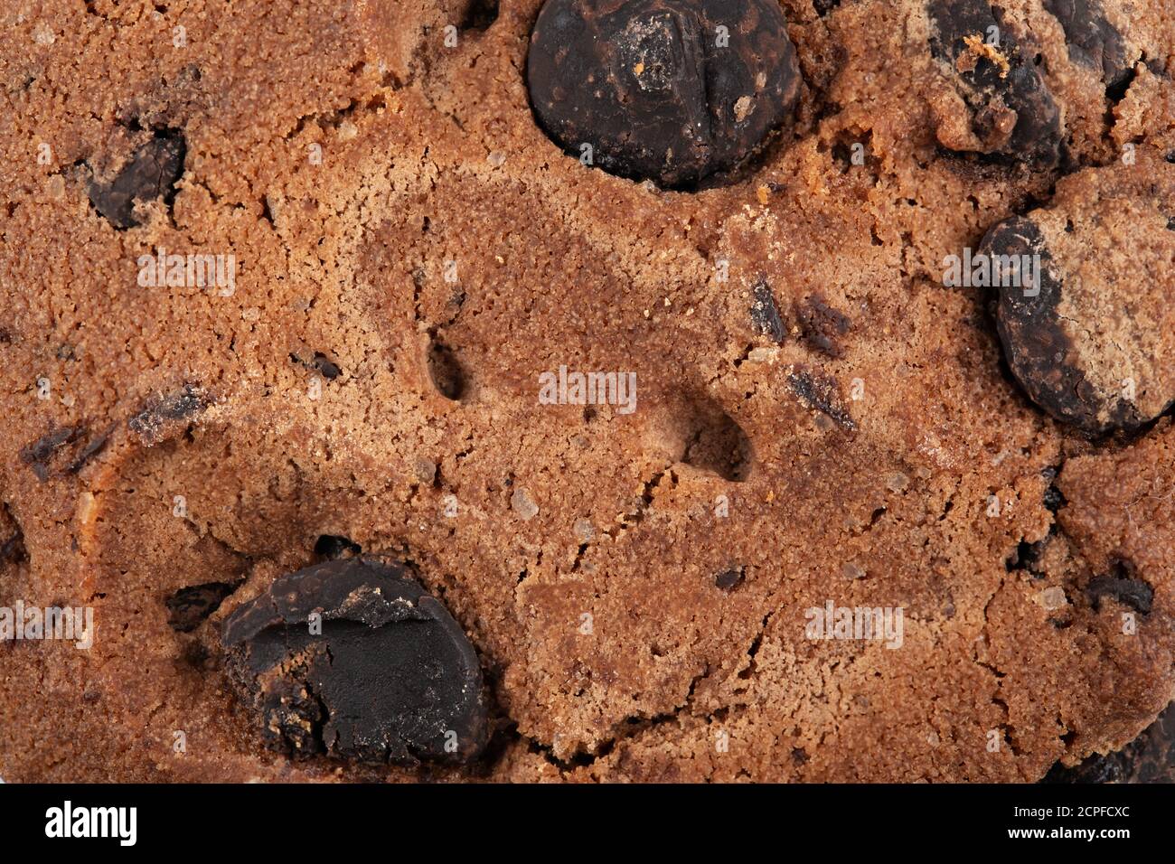 Chocolate chip cookies close up. Cookie texture. Top view Stock Photo ...