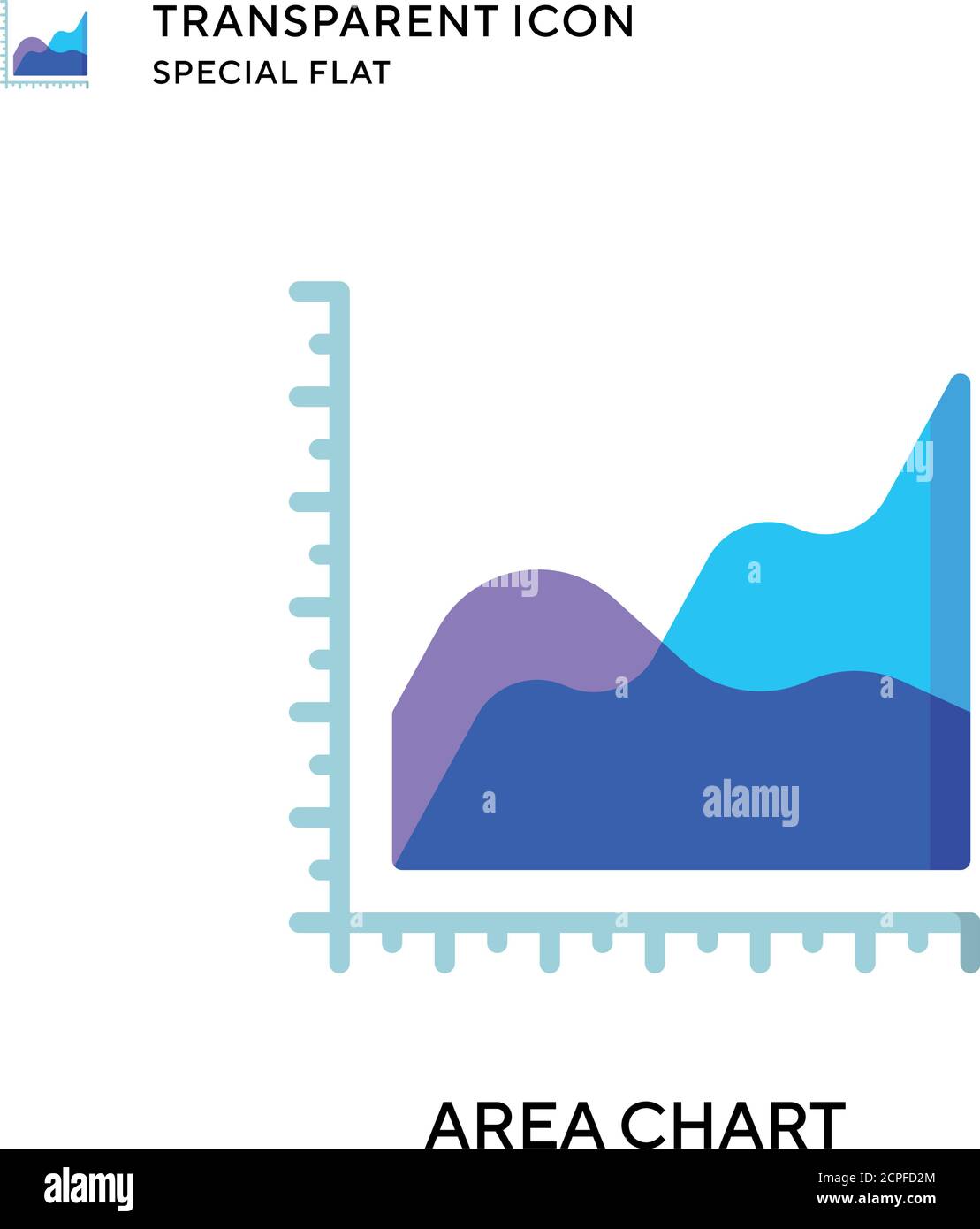 Area chart vector icon. Flat style illustration. EPS 10 vector Stock ...