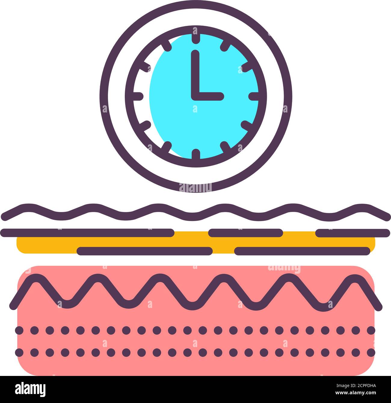 Aging process line color icon. Appearance of wrinkles . Skin care. Sign ...