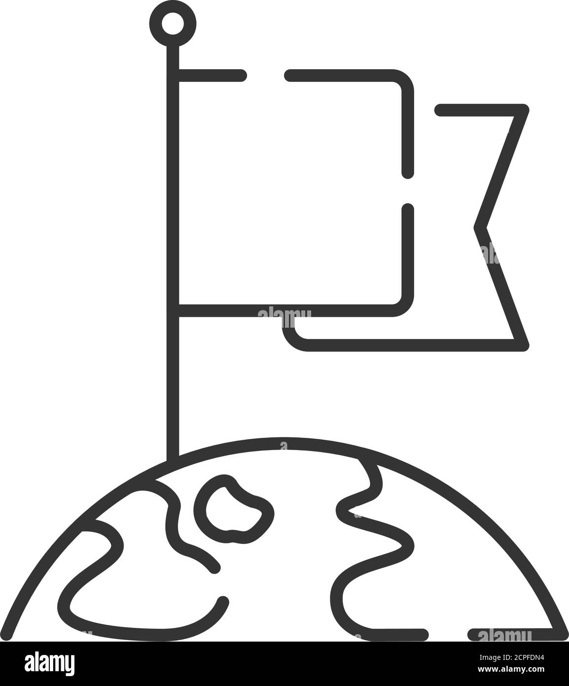 Victory flag color line icon. Championship. Goal achievement. Sign for ...