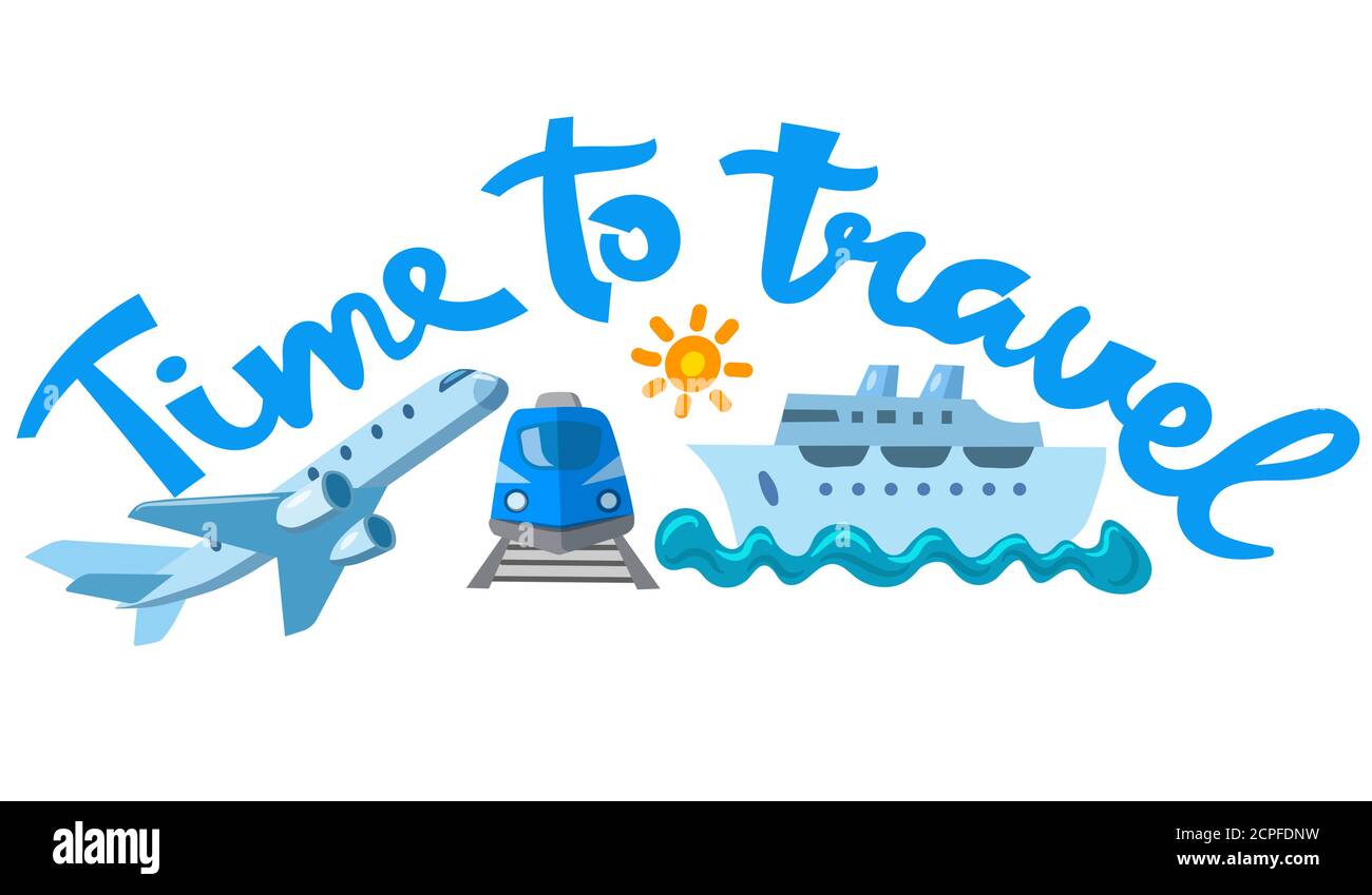 illustration of the cartoon travel and journey banner Stock Vector ...