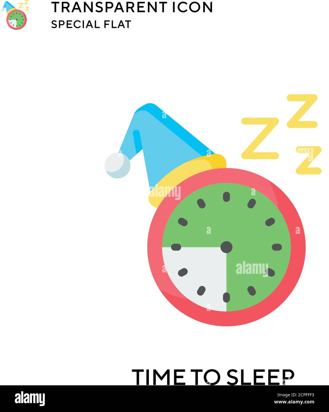 Time to sleep vector icon. Flat style illustration. EPS 10 vector Stock ...