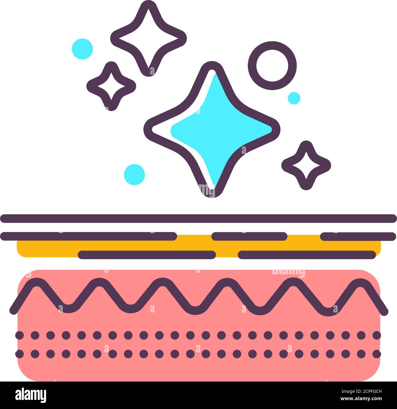 Healthy and clean skin line color icon. Cleansing. Skin care. Sign for ...