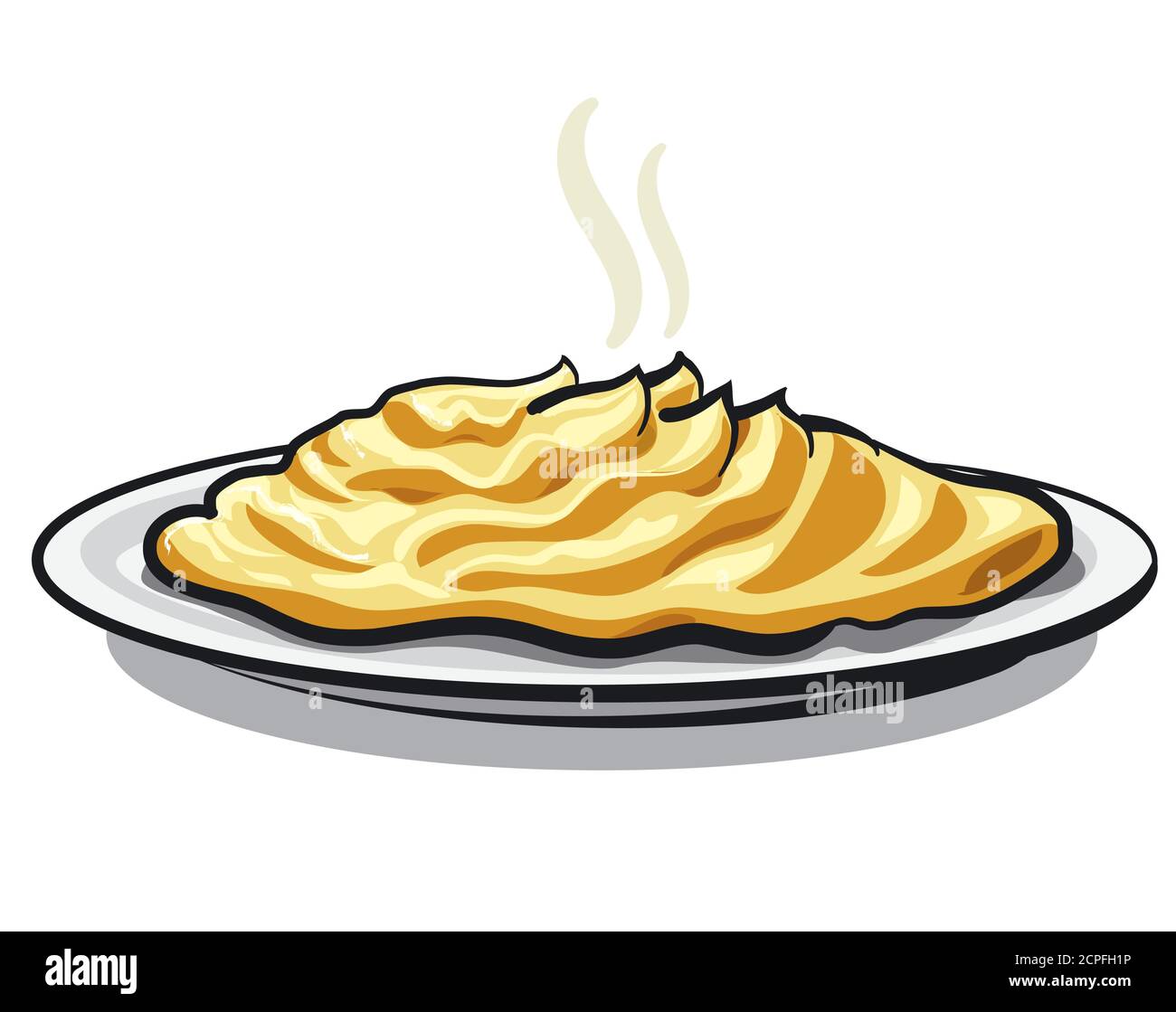 illustration of the hot mashed potato on the plate Stock Vector Image ...