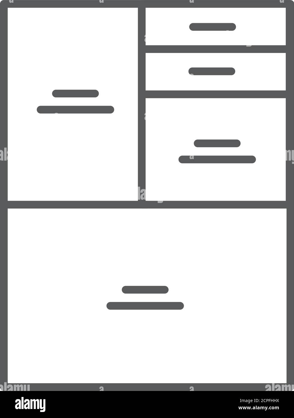Treemap line black icon. Hierarchical data presentation method. Sign ...