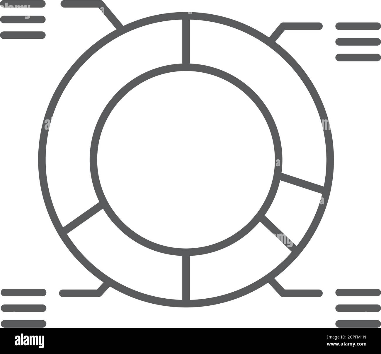 Doughnut chart line black icon. Record keeping concept. Visual ...
