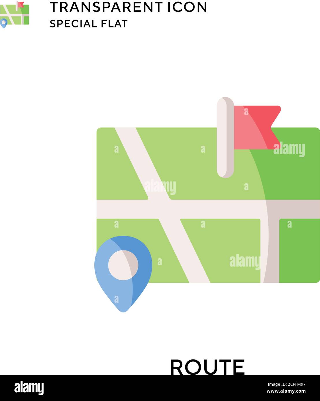 Route vector icon. Flat style illustration. EPS 10 vector Stock Vector ...