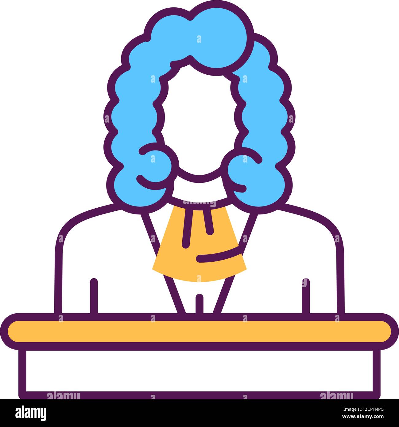 Judge line color icon. Courthouse concept. Law and justice profession ...