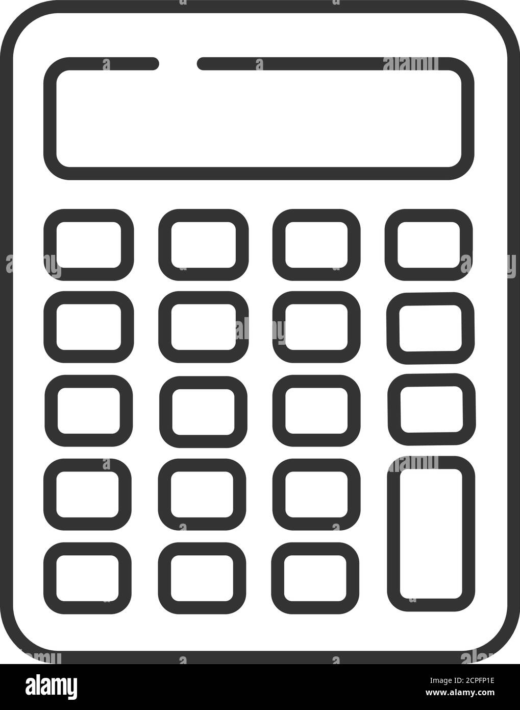 Calculator black line icon. Bookkeeping concept. Electronic portable ...