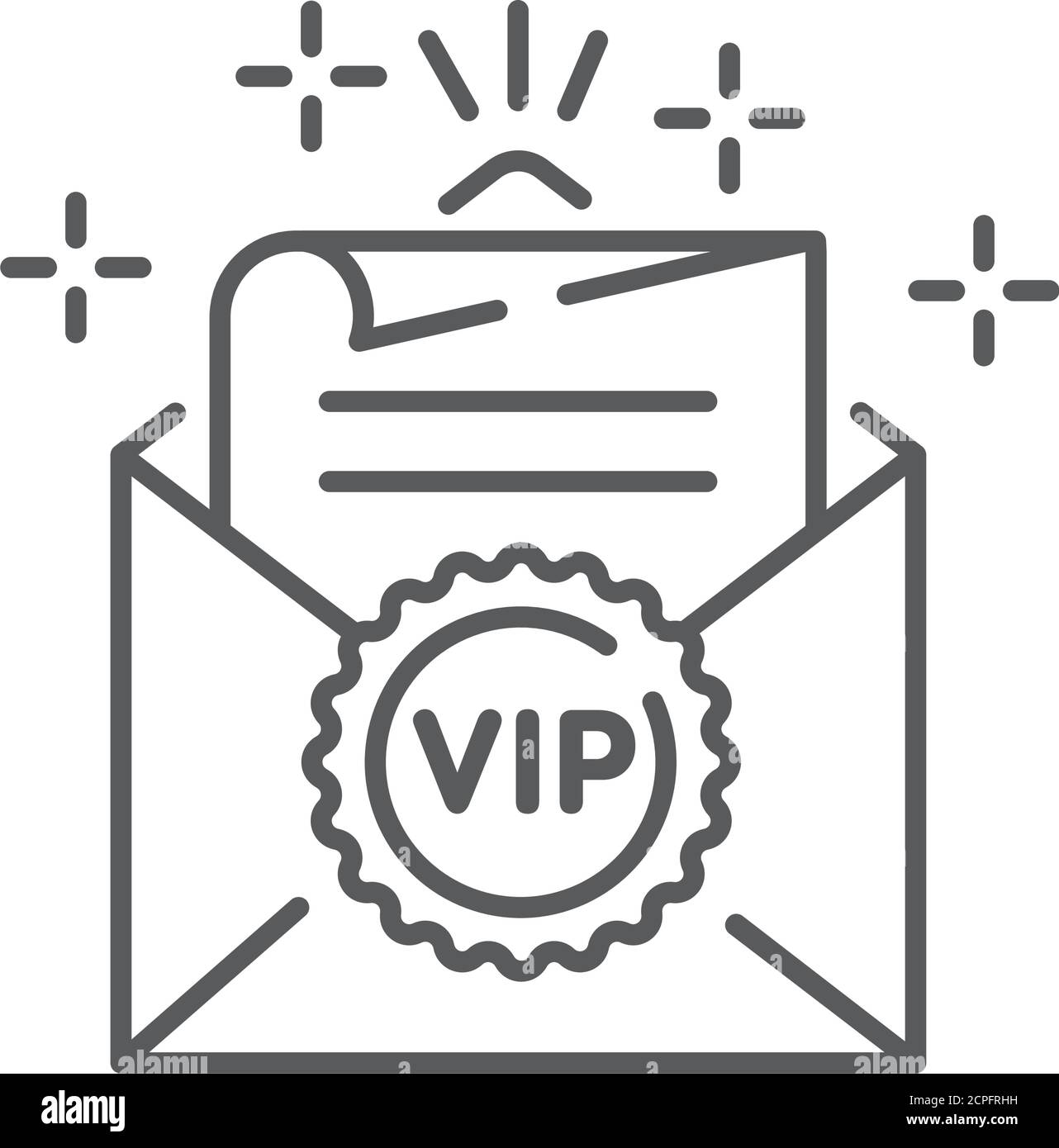 VIP invitation line black icon. Envelope with letter. Premium card for ...