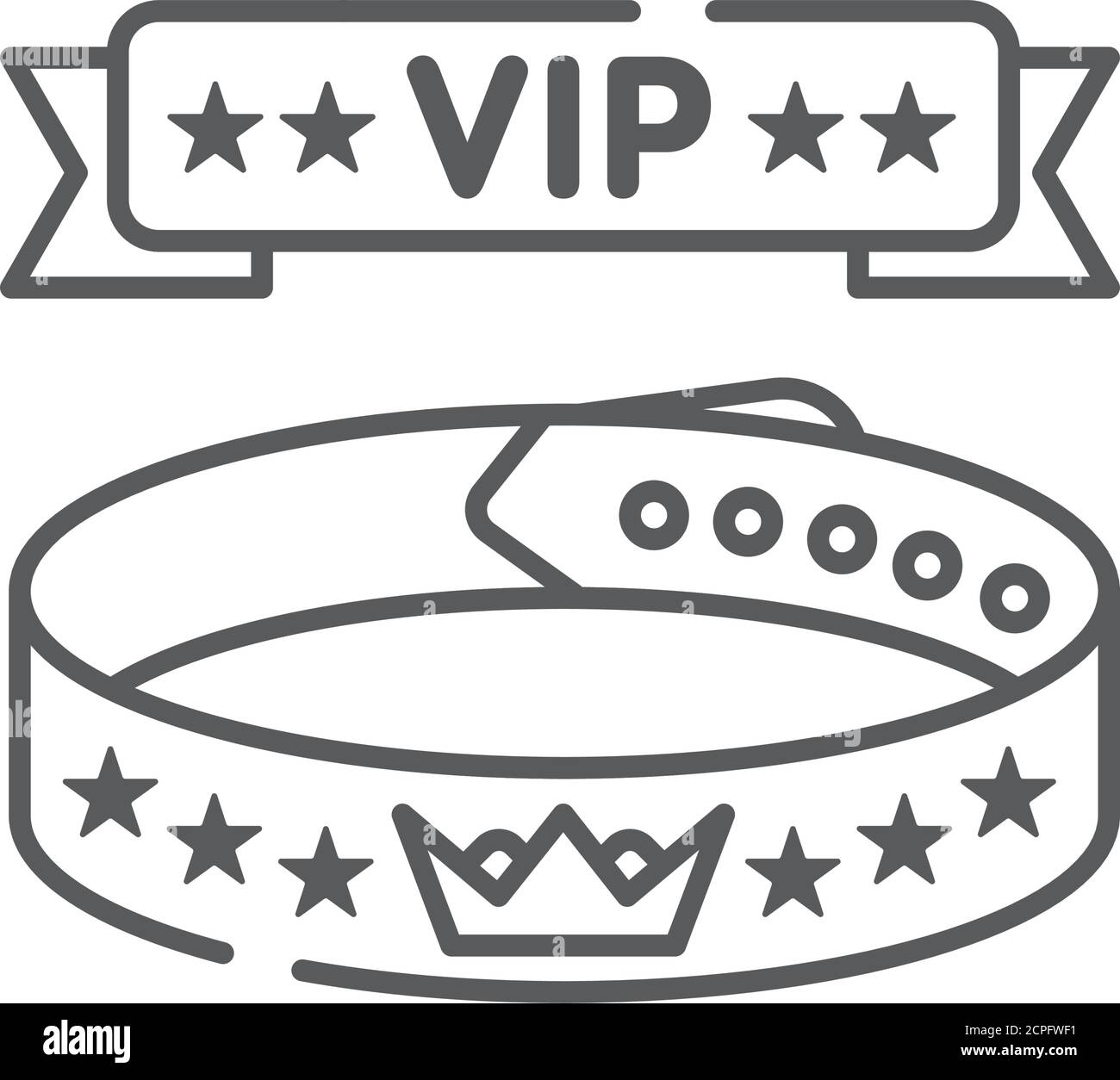 Vip wristband line black icon. Bracelet for entering various events ...