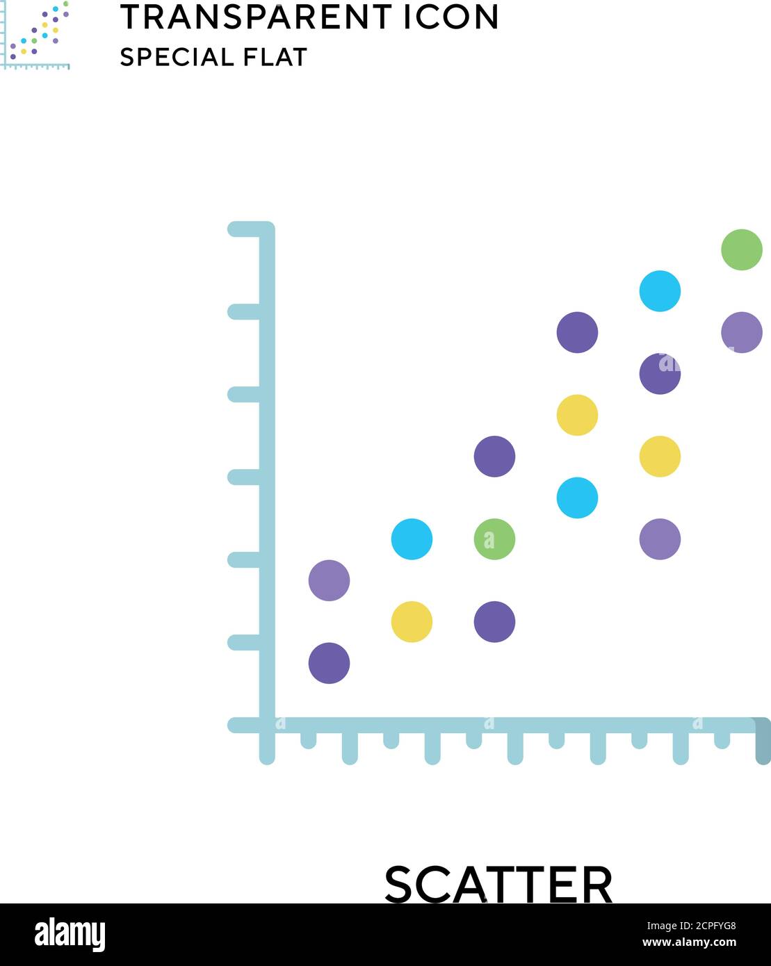 Scatter vector icon. Flat style illustration. EPS 10 vector Stock ...