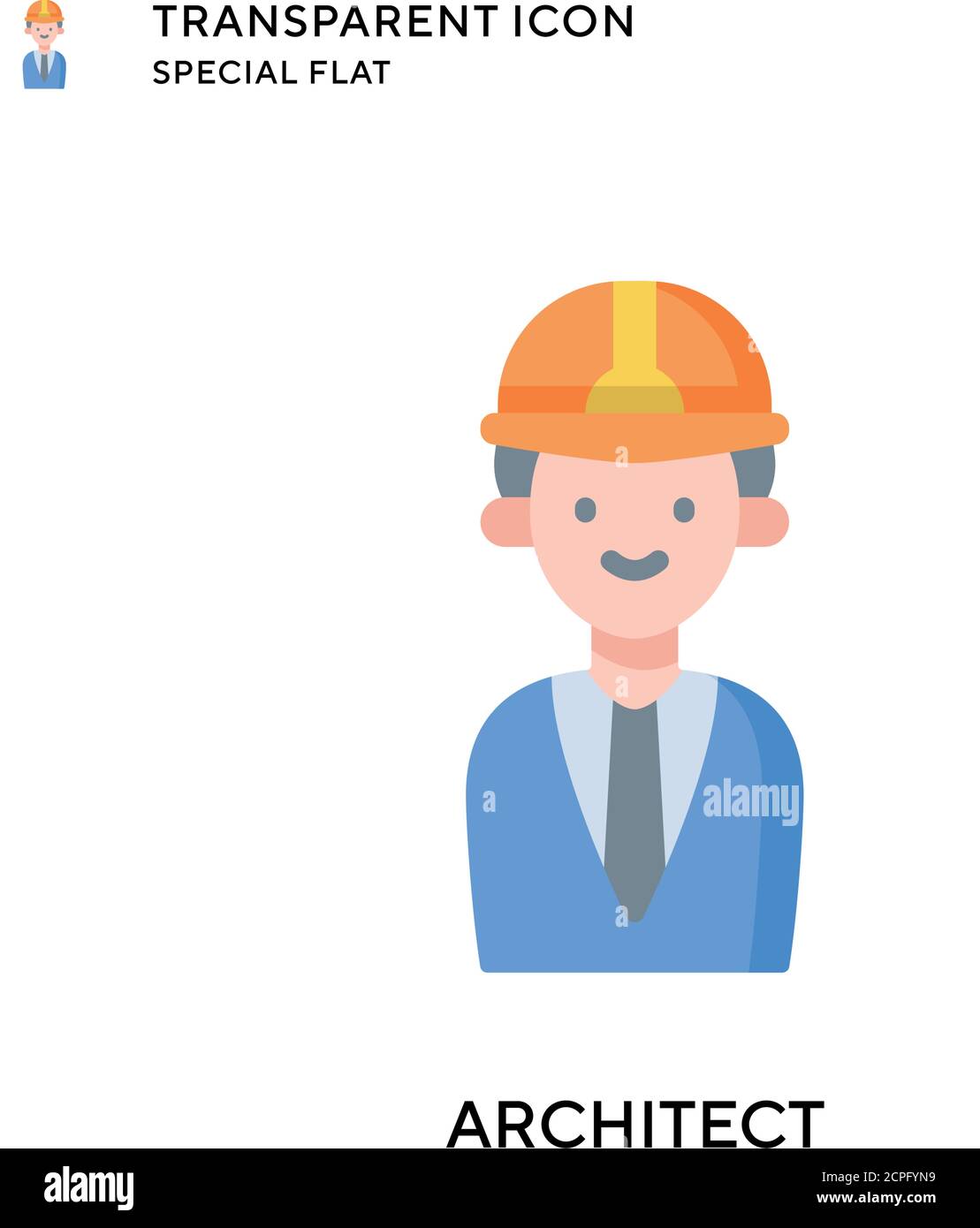 Architect vector icon. Flat style illustration. EPS 10 vector Stock ...