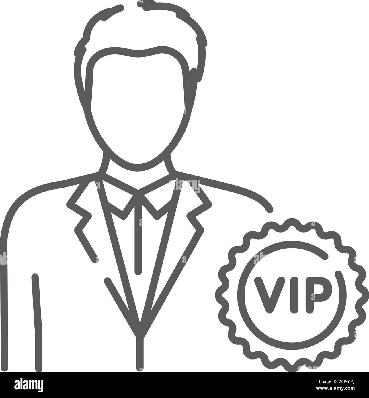 Vip person line black icon. Exclusive membership. Sign for web page ...
