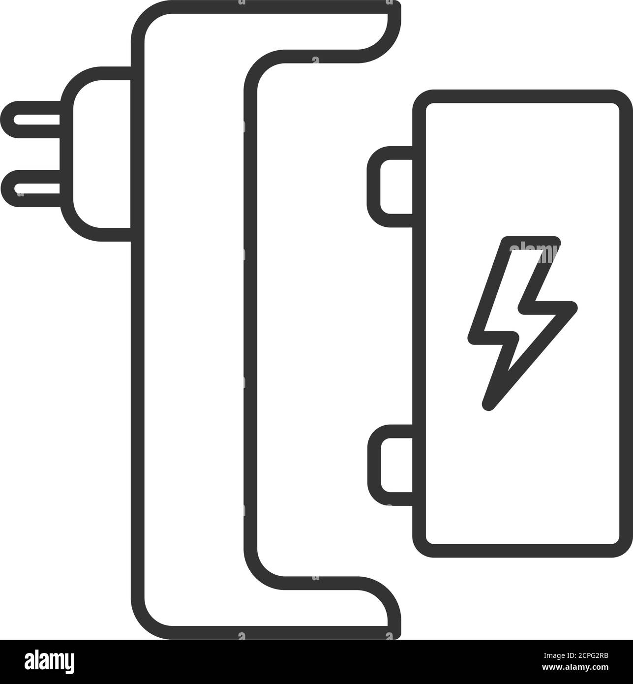 Battery charger black line icon. harging for electronic devices sign ...